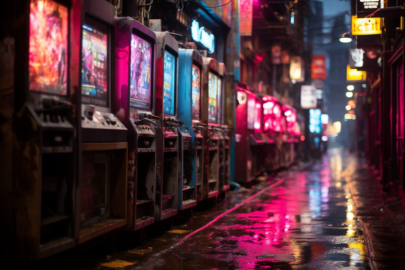 Cyberpunk Neon Vending Machines
