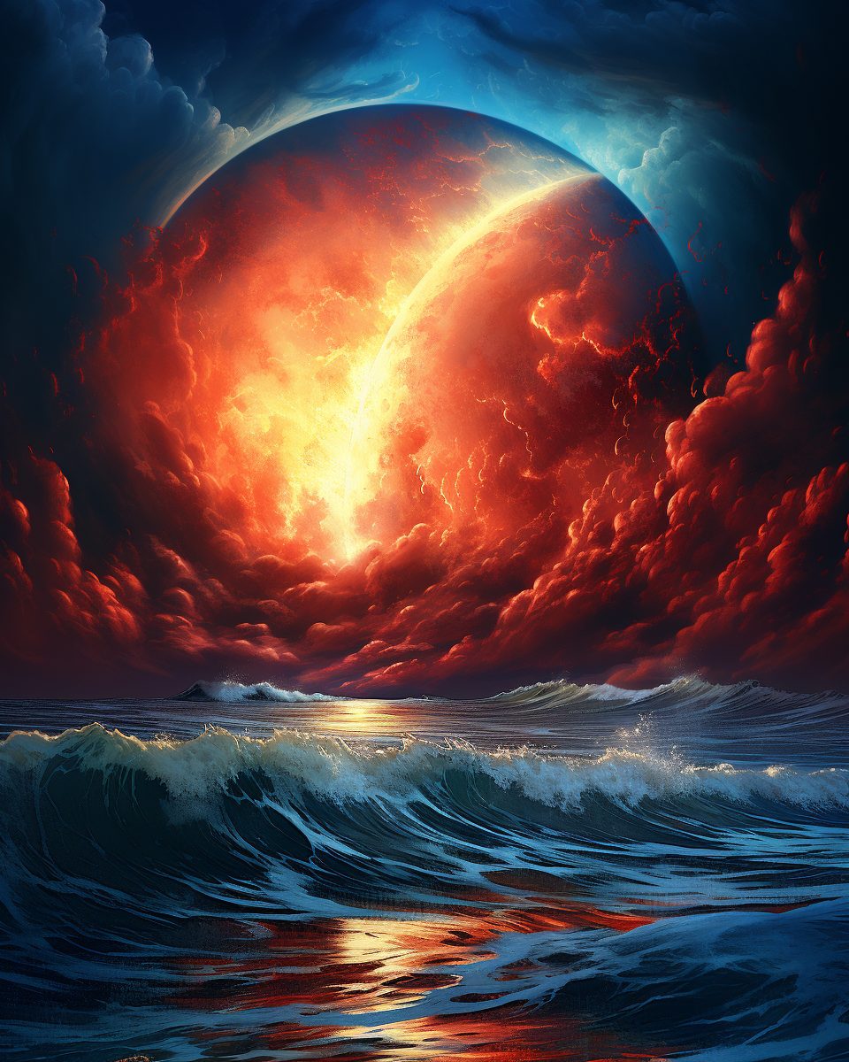 Moon Crashing Into Earth Drawings