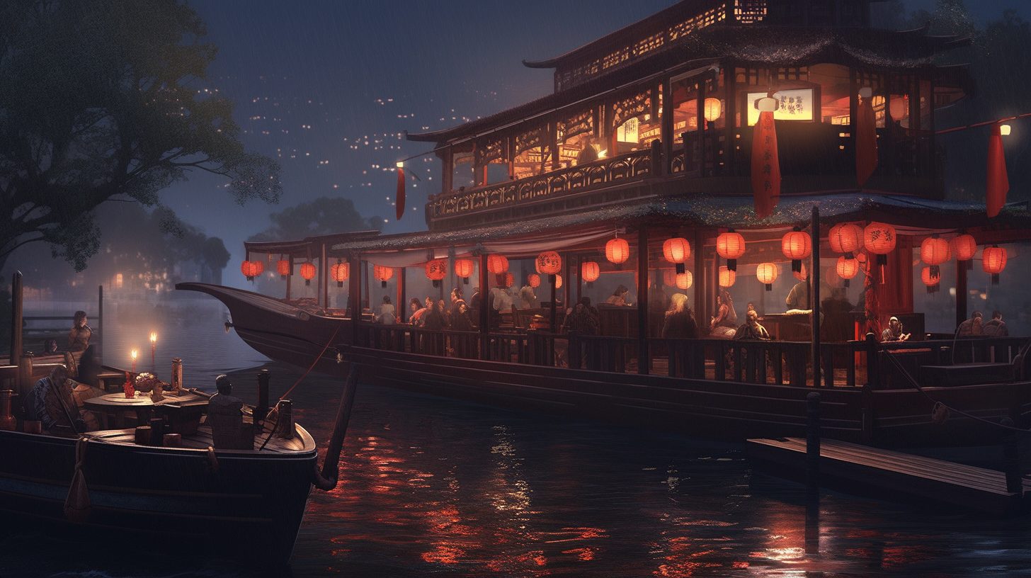 Old Chinese Floating Restaurants