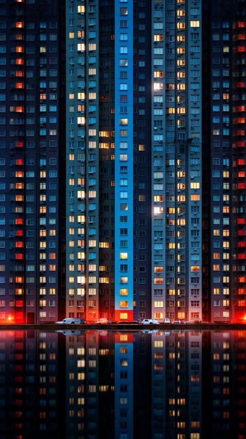 Row Of Ultra-Tall Apartment Buildings