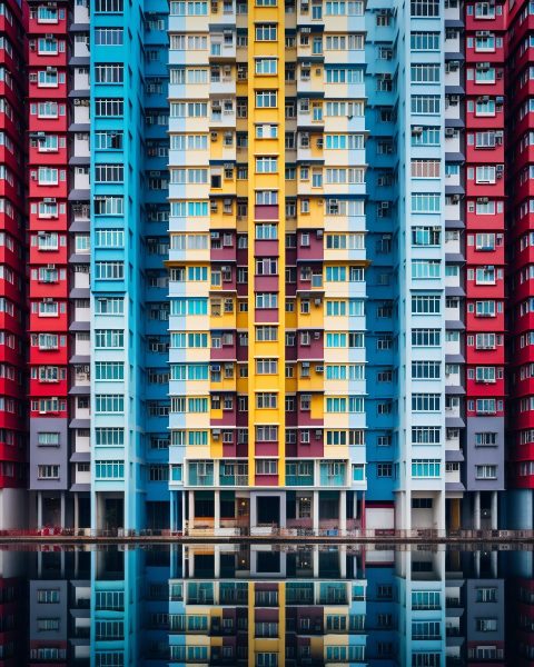 Row Of Ultra-Tall Apartment Buildings