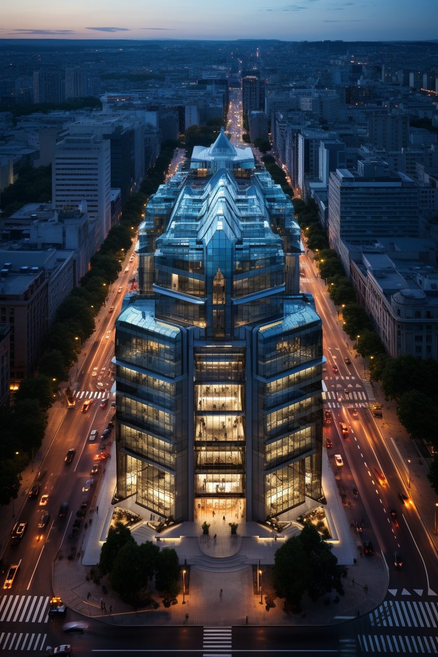 A Building with Futuristic Architecture Design