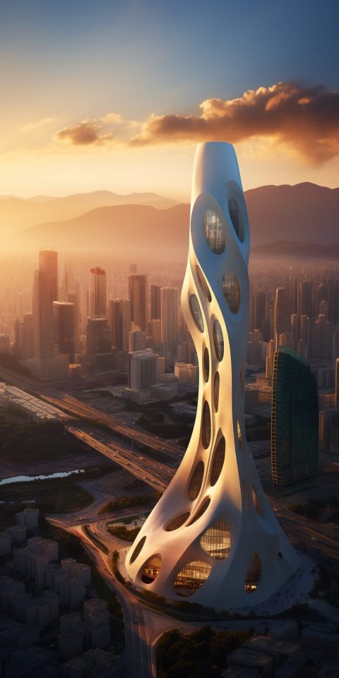A Building with Futuristic Architecture Design