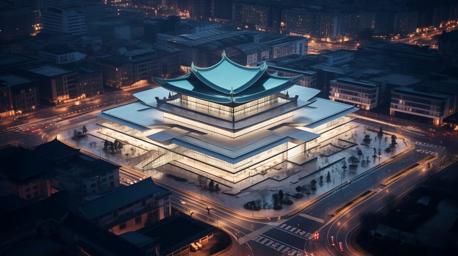A Building with Futuristic Architecture Design