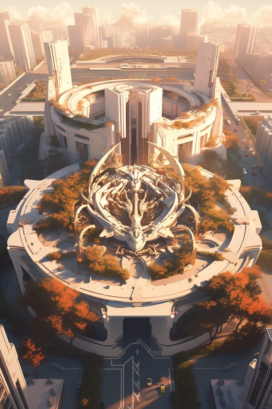 A Building with Futuristic Architecture Design
