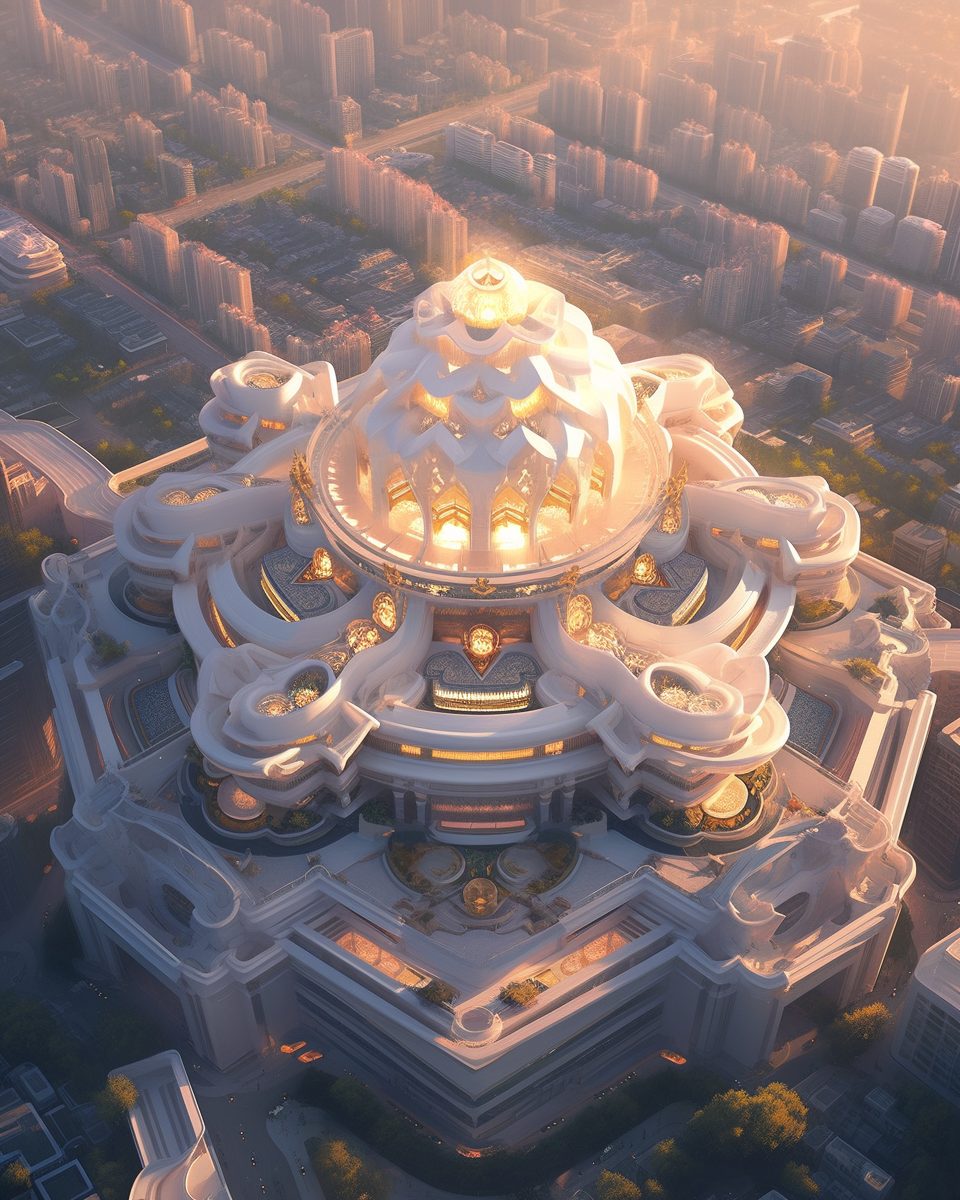 A Building with Futuristic Architecture Design
