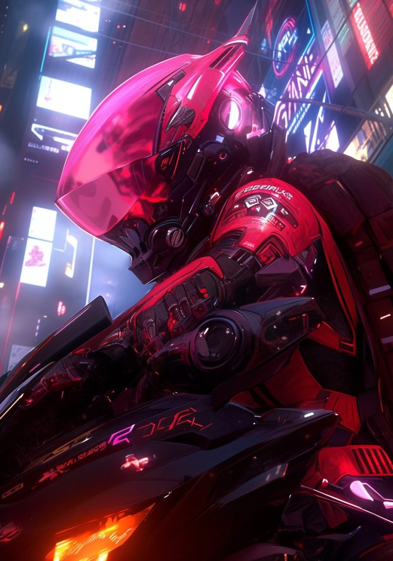 A Cyberpunk Motorcyclist – Niji Style