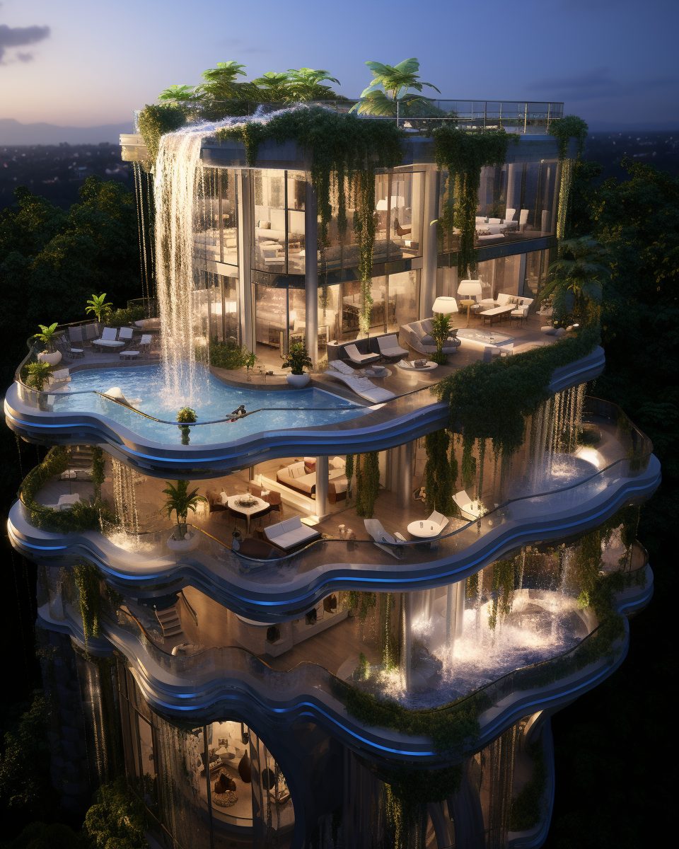 A Mega Luxury Home With Its Own Waterfall