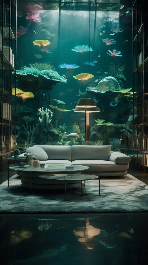An Underwater Forest of Lily Pads Home Interior Theme