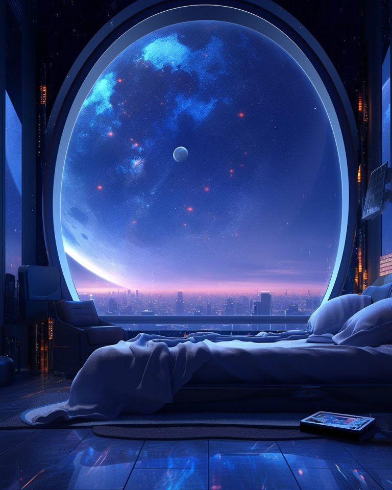 Bedroom With An Extraterrestrial Scenery