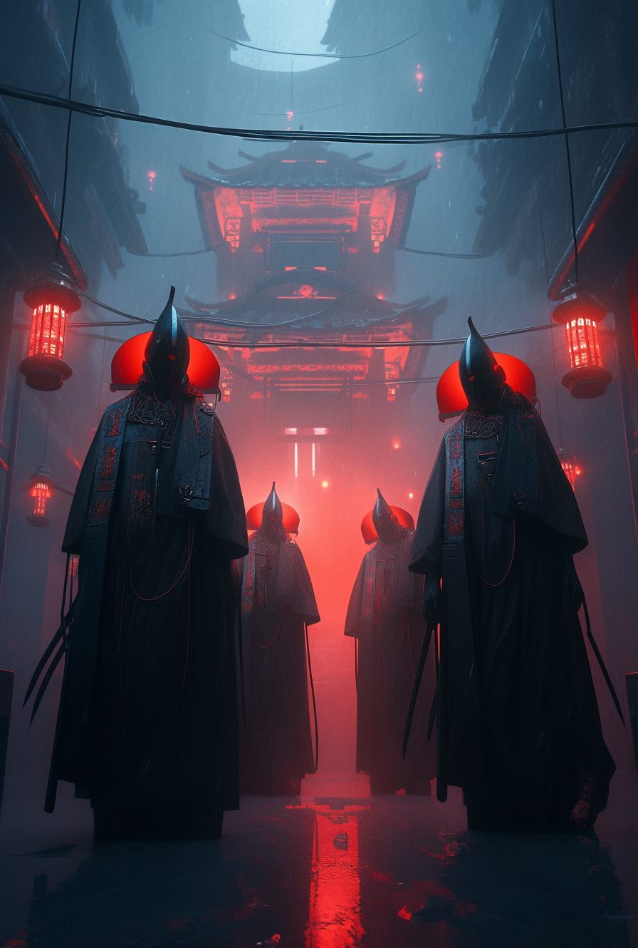 Cyberpunk Monks and Temples
