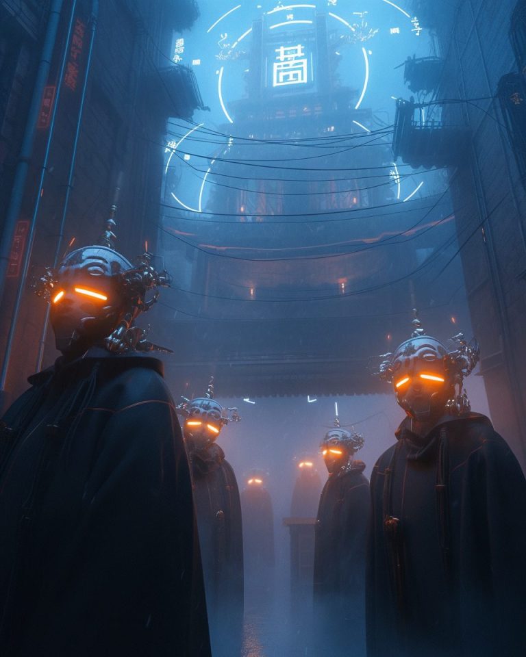 Cyberpunk Monks and Temples