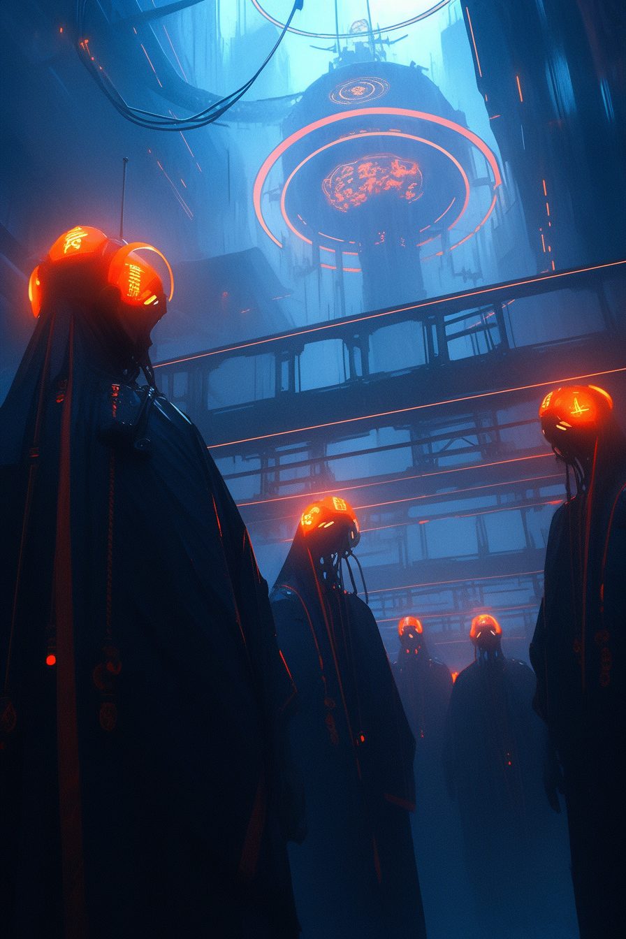 Cyberpunk Monks and Temples