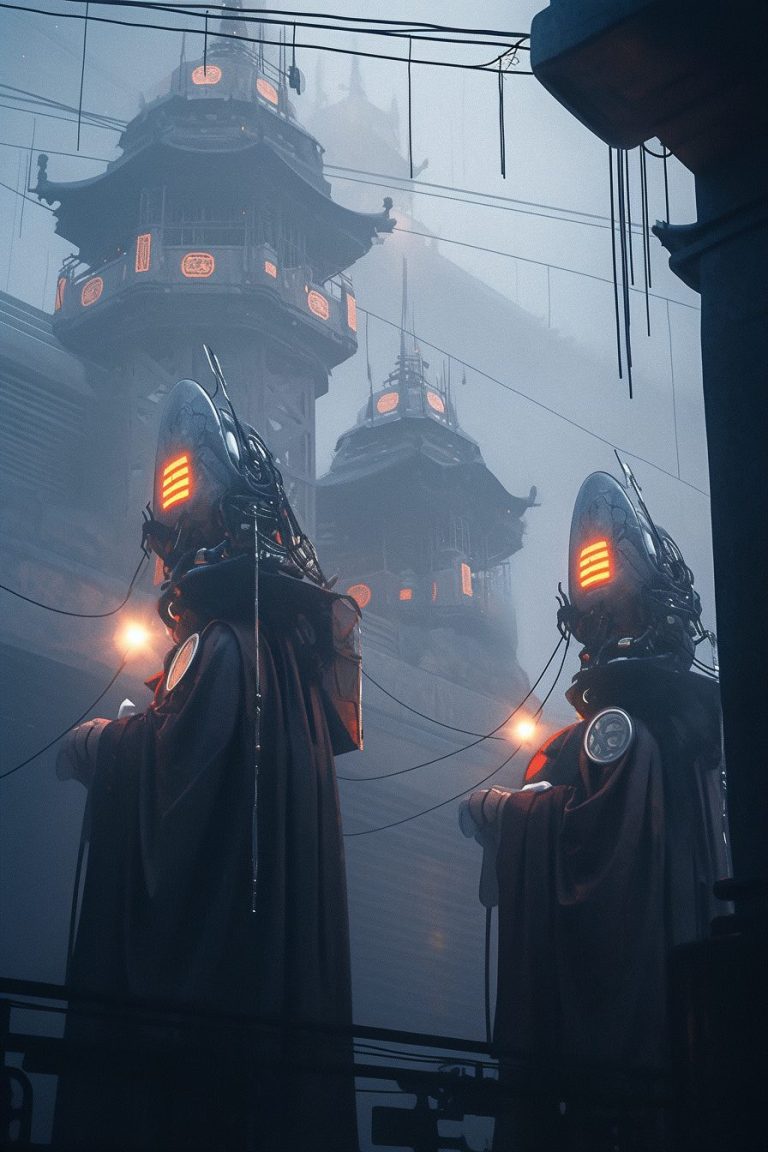 Cyberpunk Monks and Temples