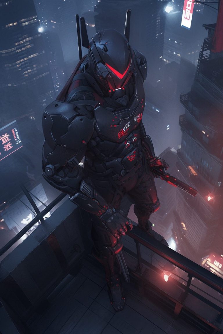 Cyberpunk Ninjas On Rooftops