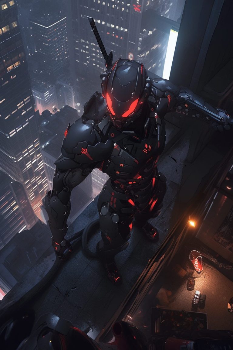 Cyberpunk Ninjas On Rooftops