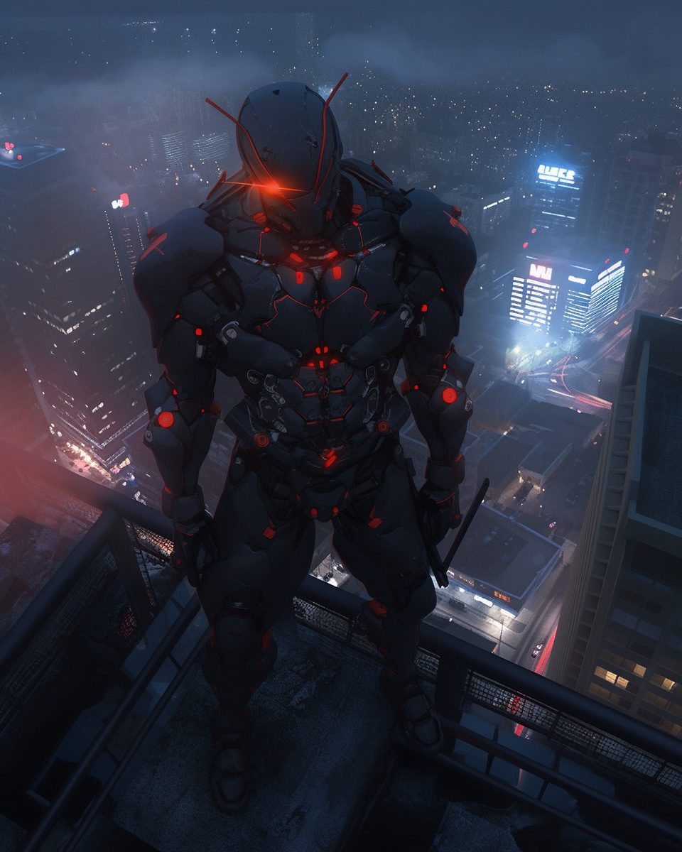 Cyberpunk Ninjas On Rooftops