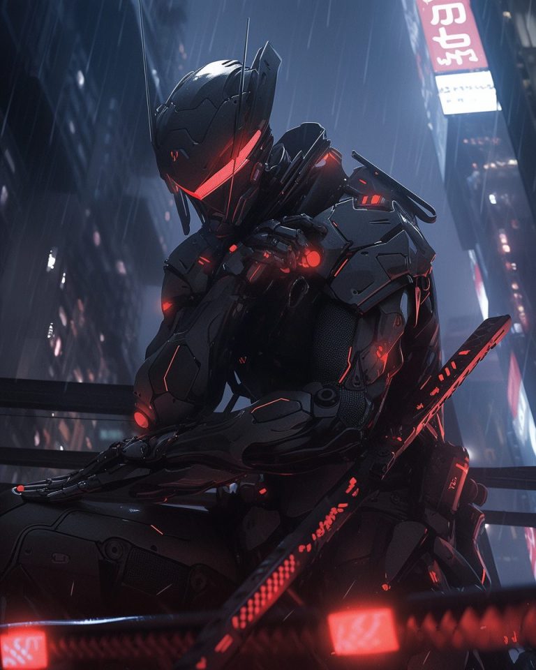Cyberpunk Ninjas On Rooftops