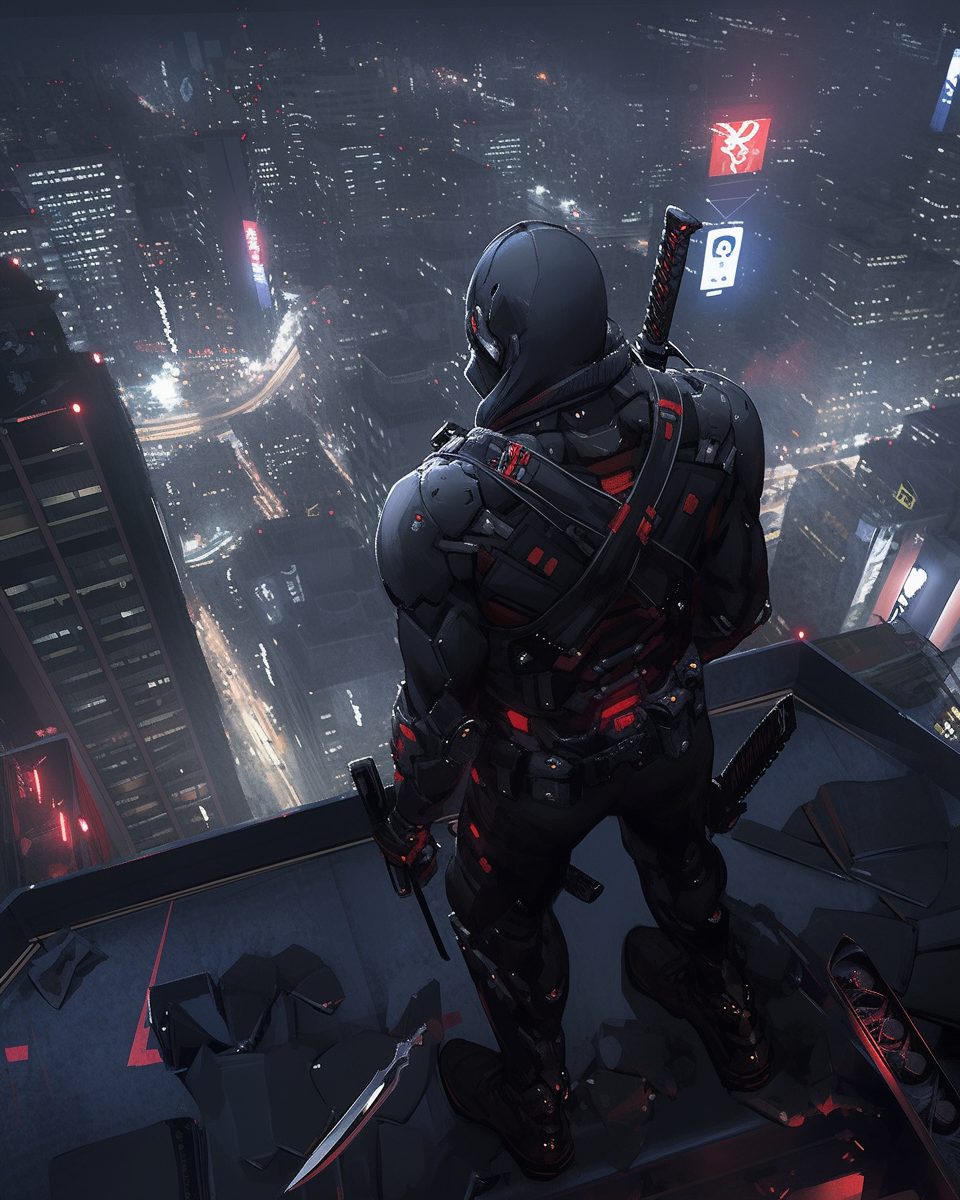 Cyberpunk Ninjas On Rooftops
