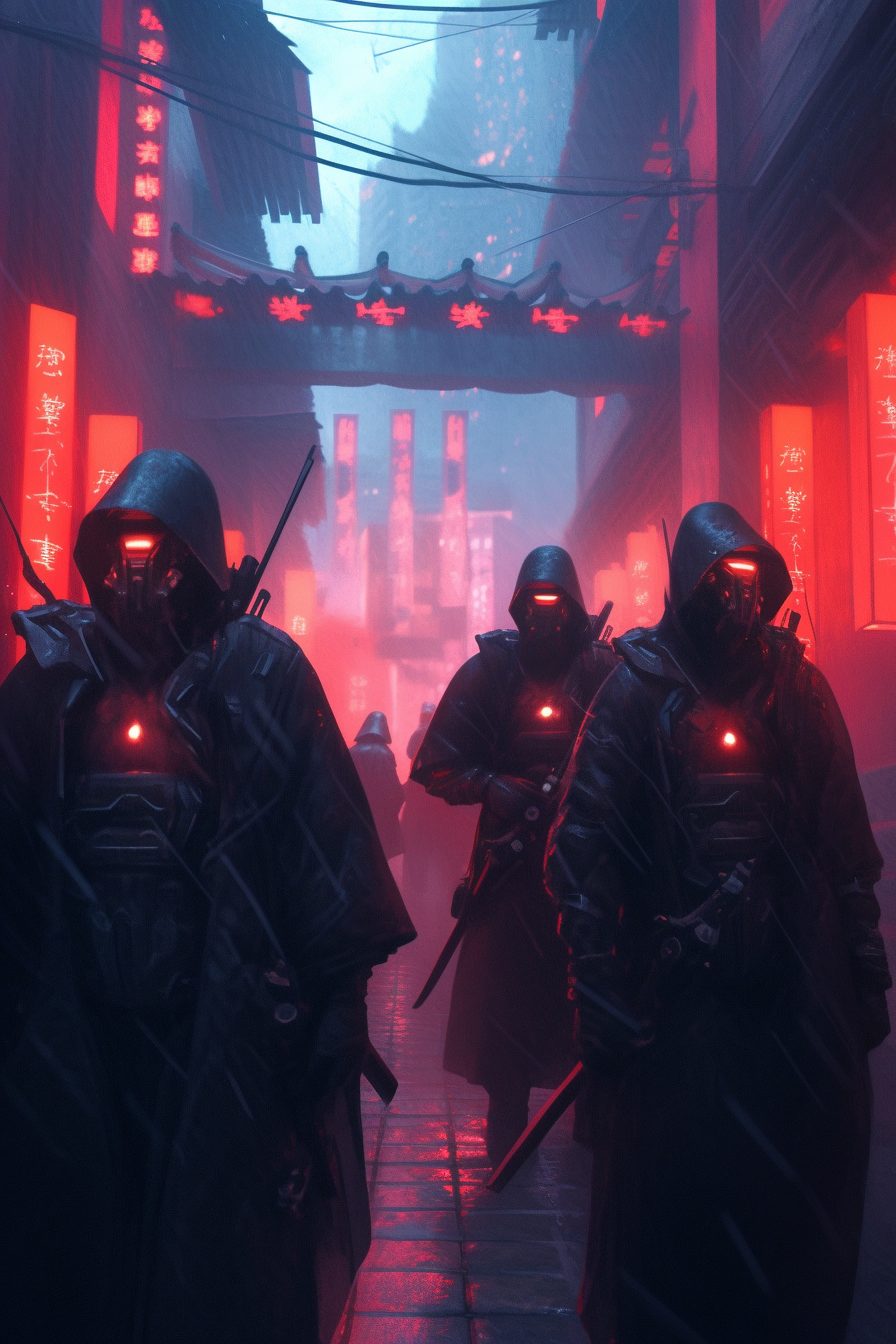 Cyberpunk Ninjas On Rooftops