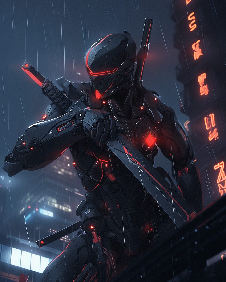 Cyberpunk Ninjas On Rooftops
