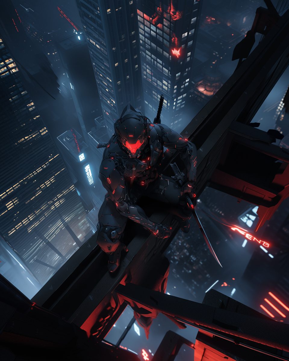 Cyberpunk Ninjas On Rooftops