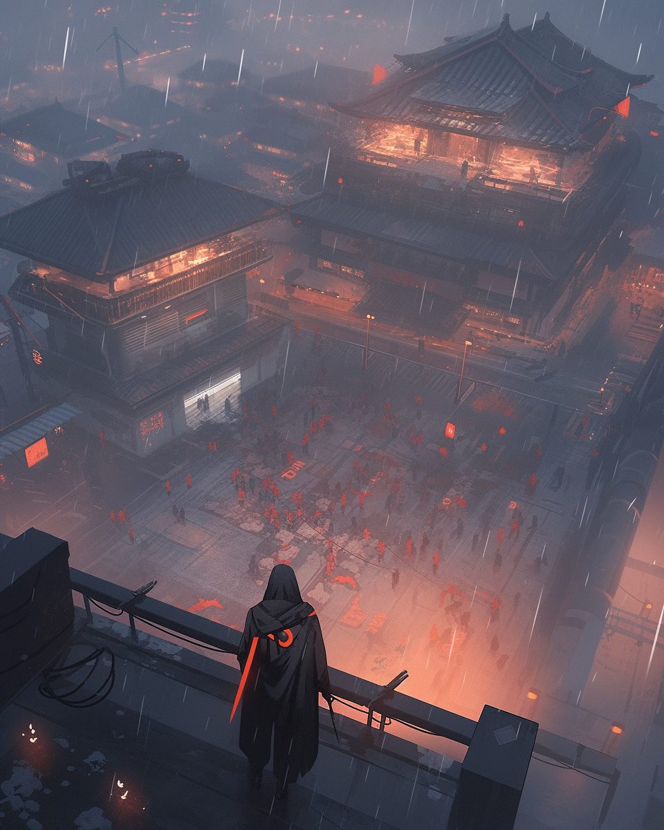 Cyberpunk Ninjas On Rooftops
