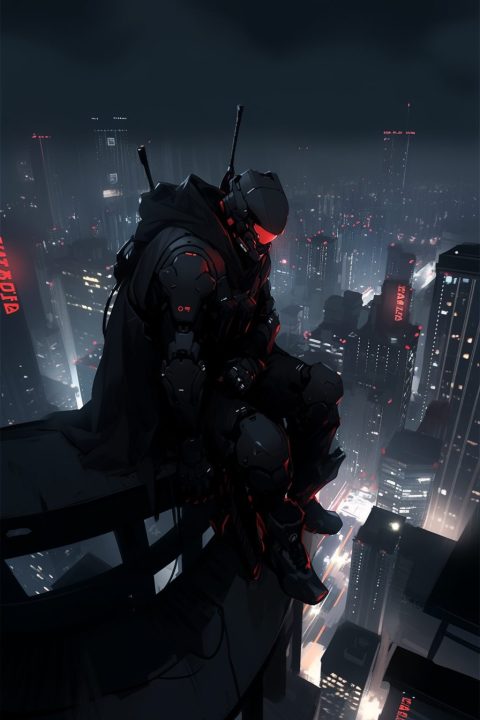 Cyberpunk Ninjas On Rooftops