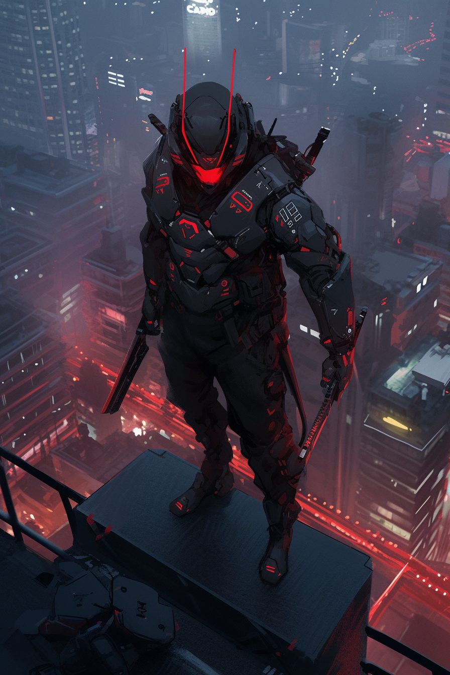 Cyberpunk Ninjas On Rooftops