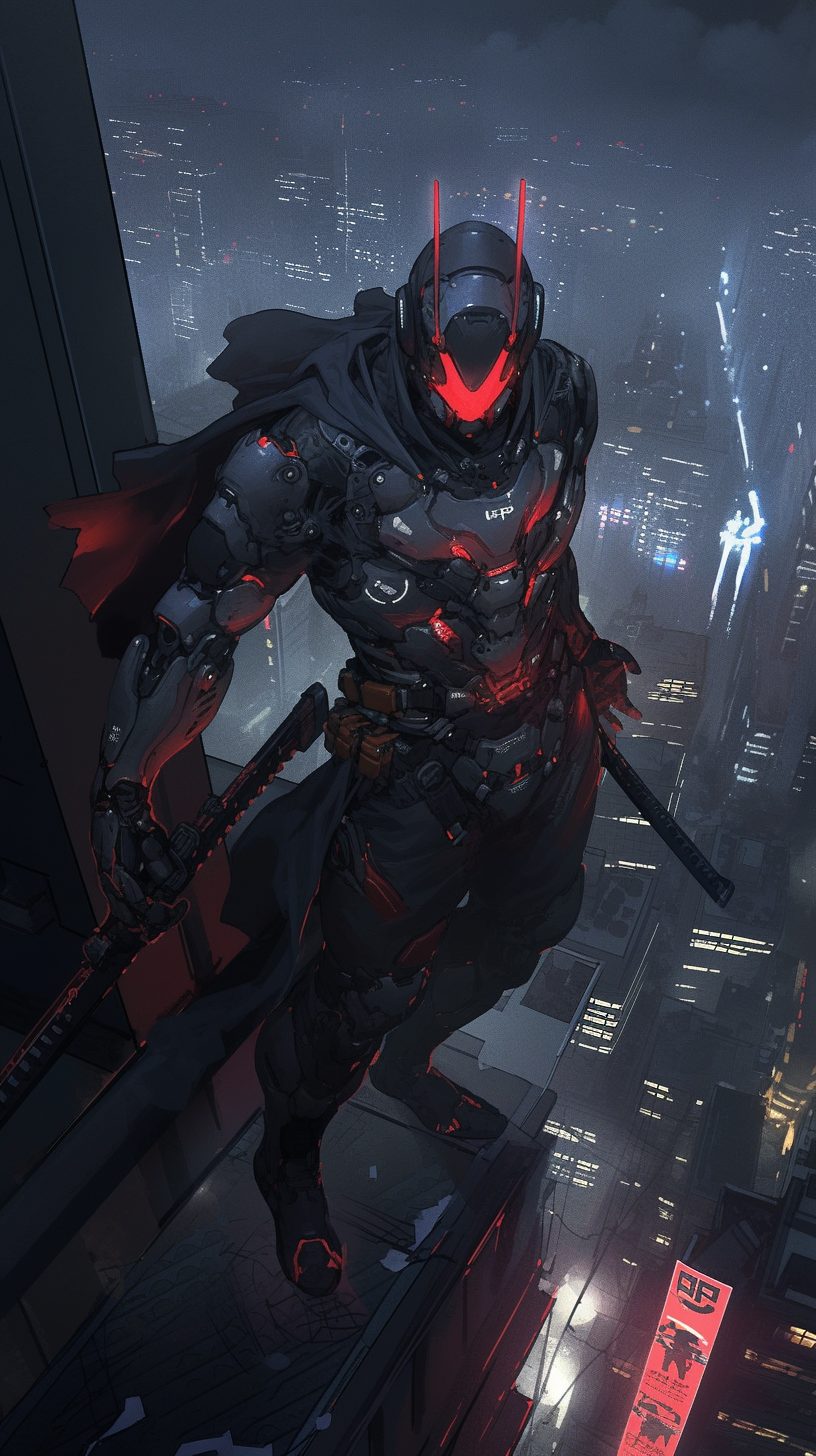 Cyberpunk Ninjas On Rooftops