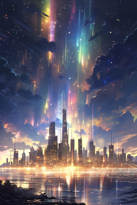 Light Pillars In The City – Niji Style