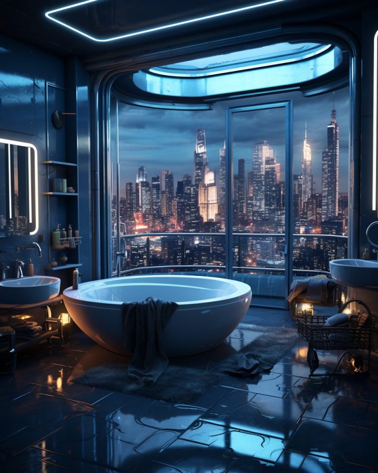 The Cyberpunk Bathrooms With Cityscape Views