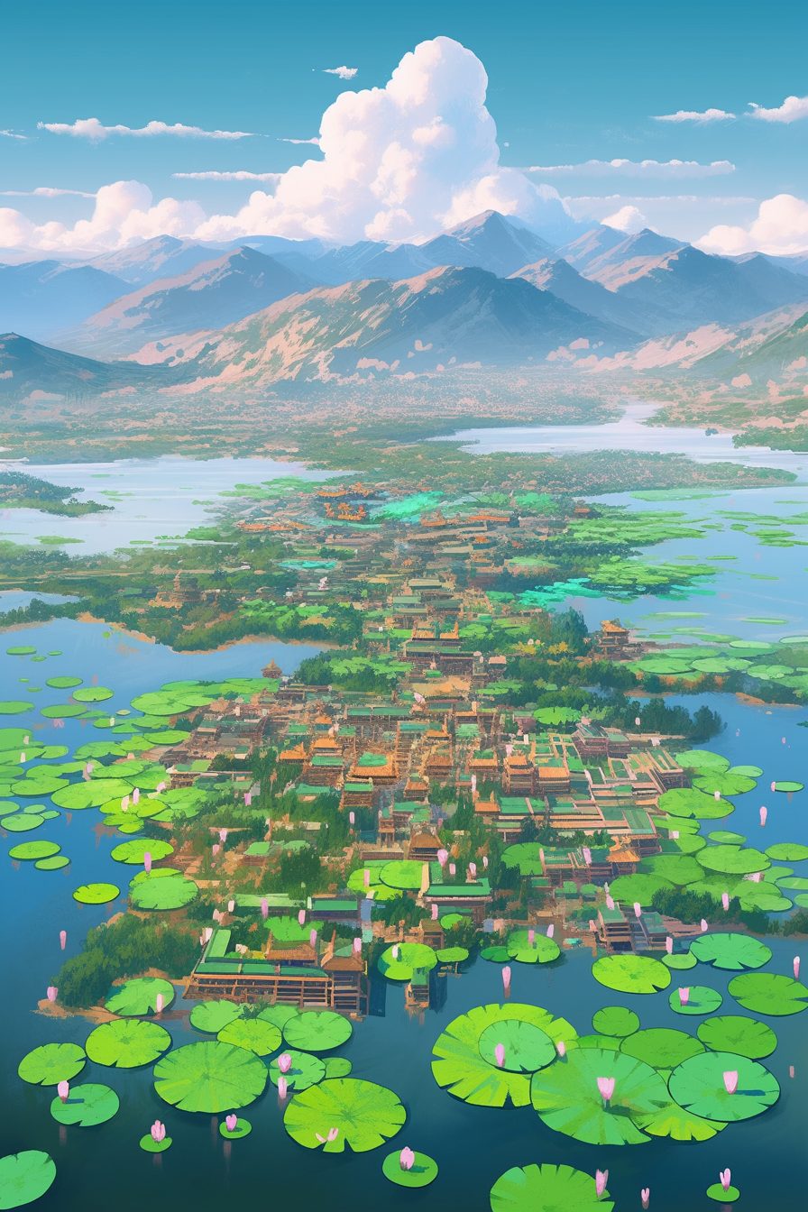 A Lotus Flower Town