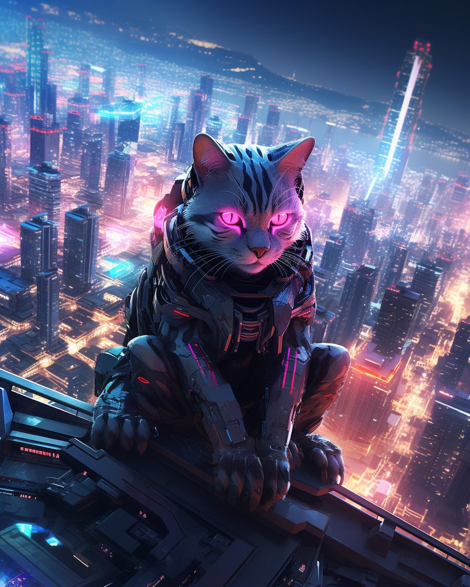 The Cat Of Cyberpunk City