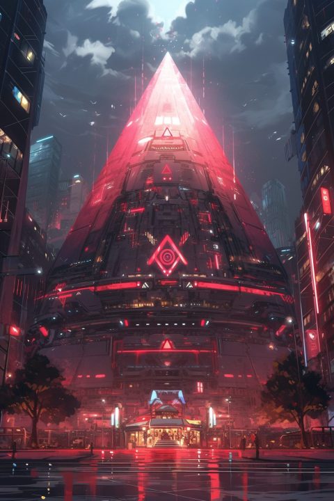 The Cyberpunk Neon Pyramids