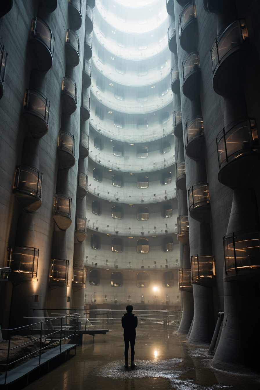 The Interior Of A Brutalist-Style Apartment Building