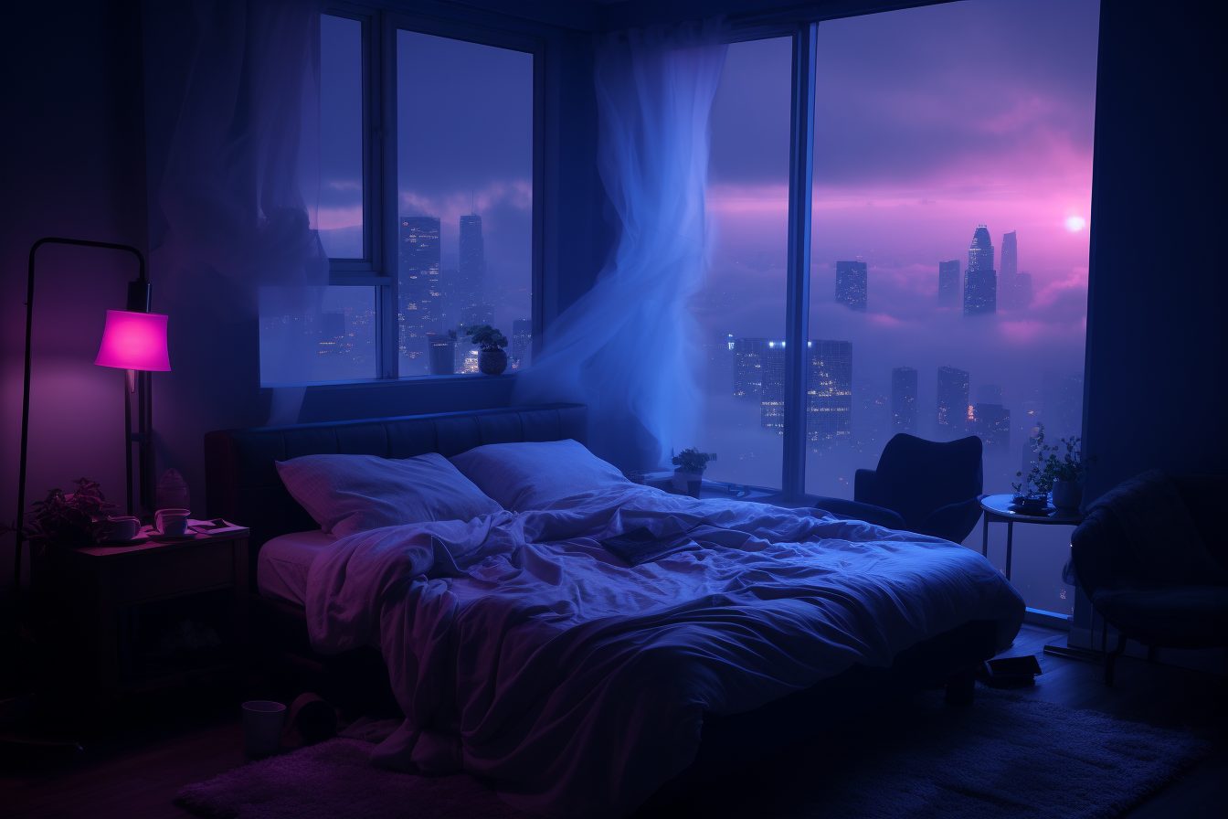 Bedrooms with a Touch of Neon Noir Aesthetics
