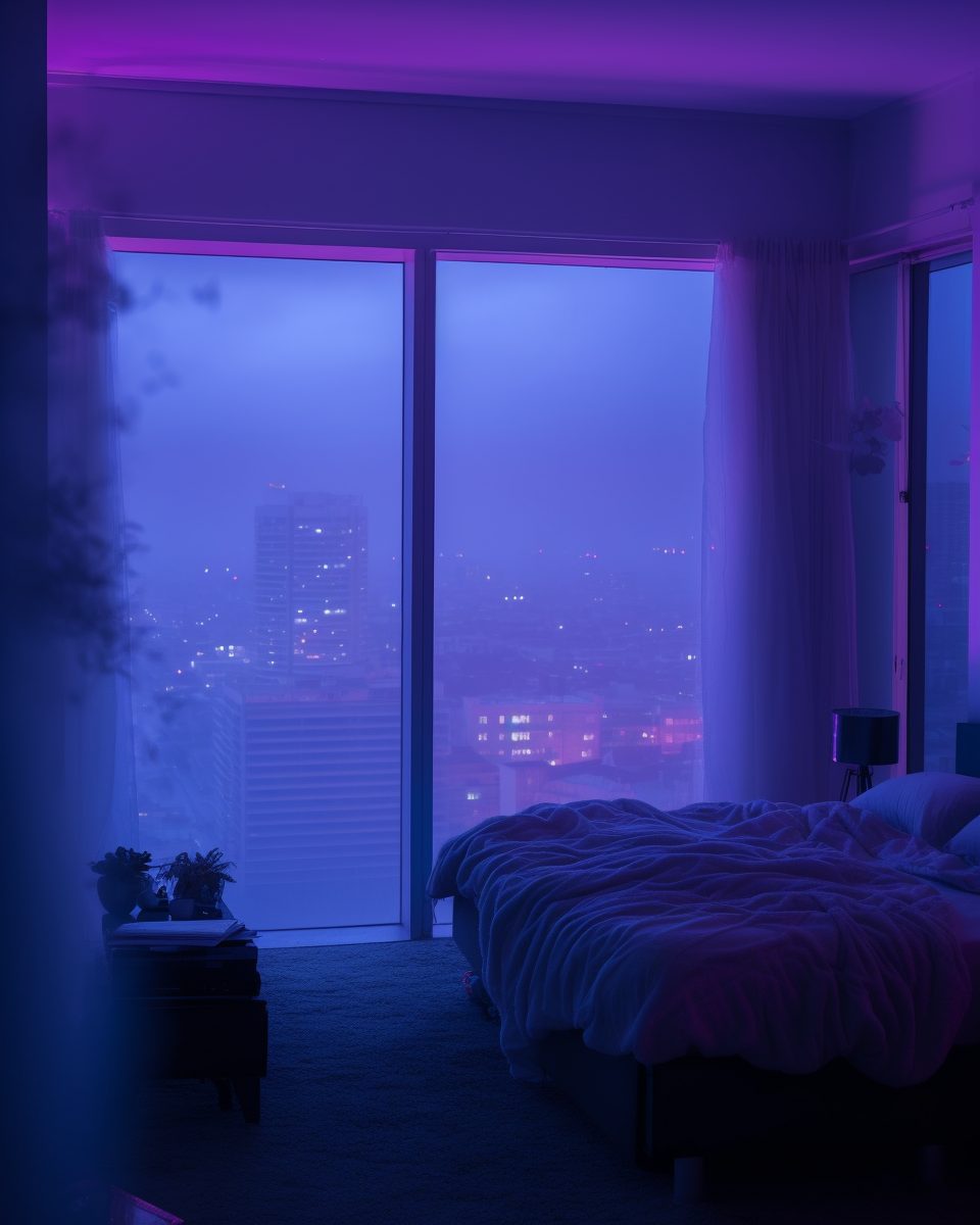 Bedrooms with a Touch of Neon Noir Aesthetics