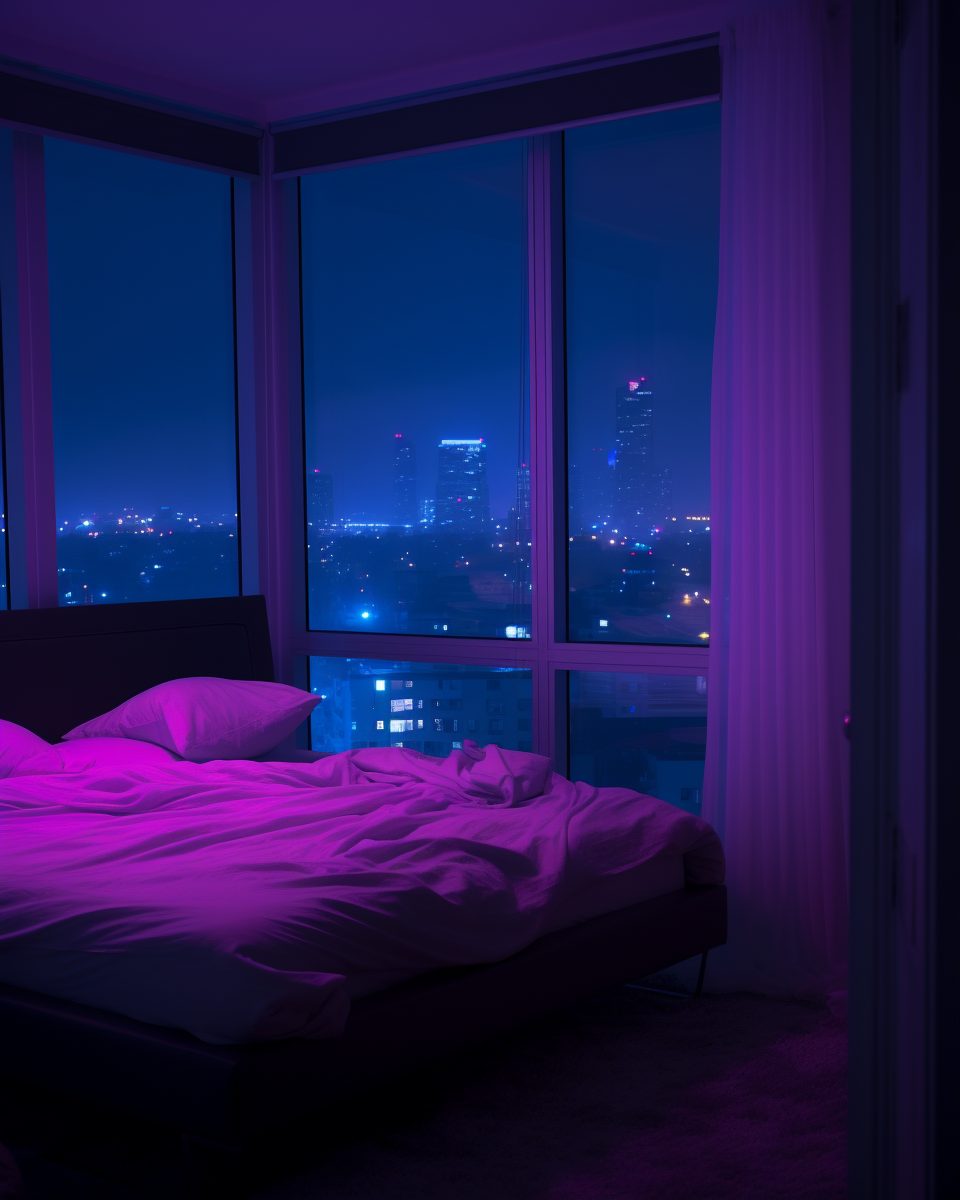 Bedrooms with a Touch of Neon Noir Aesthetics