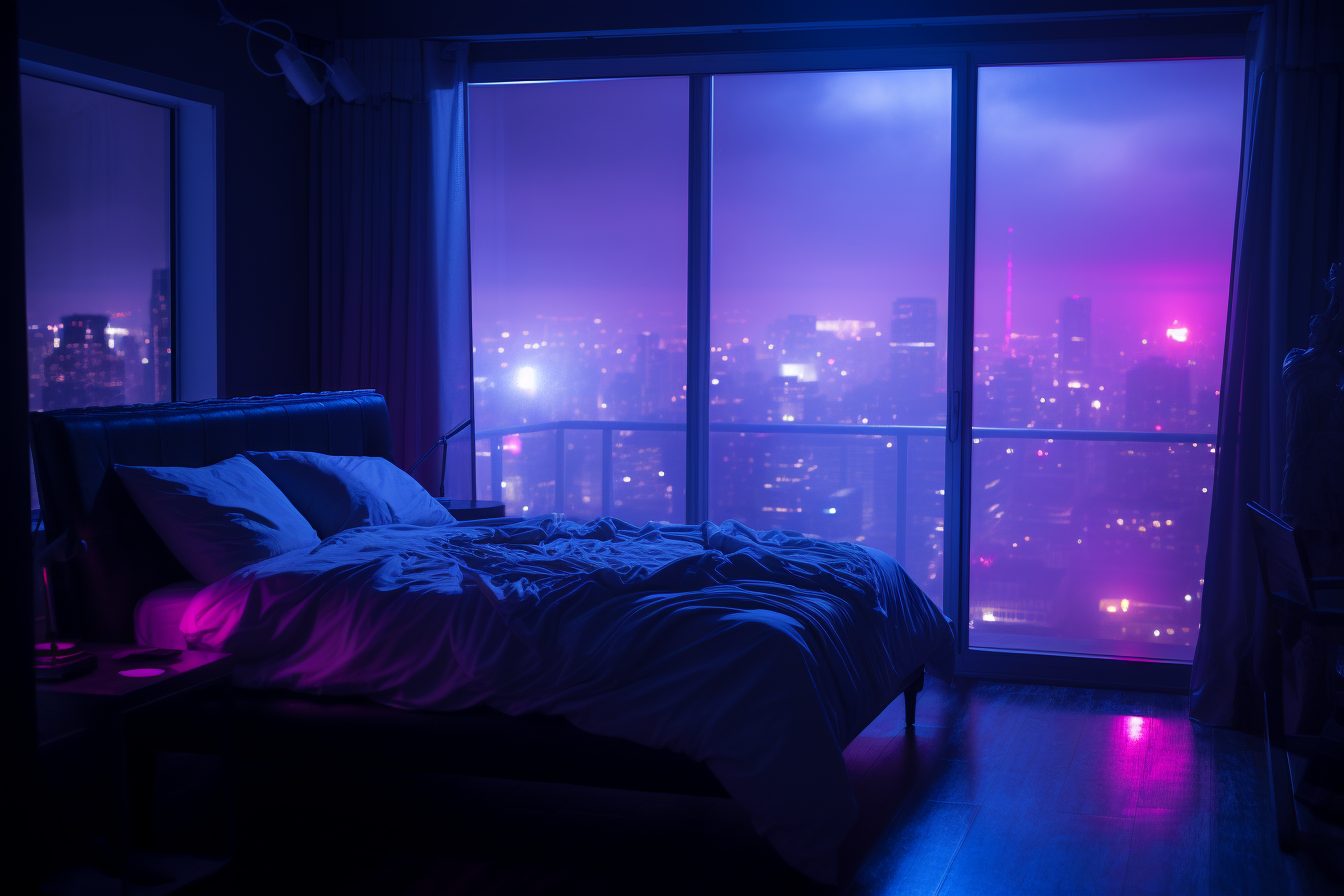 Bedrooms with a Touch of Neon Noir Aesthetics