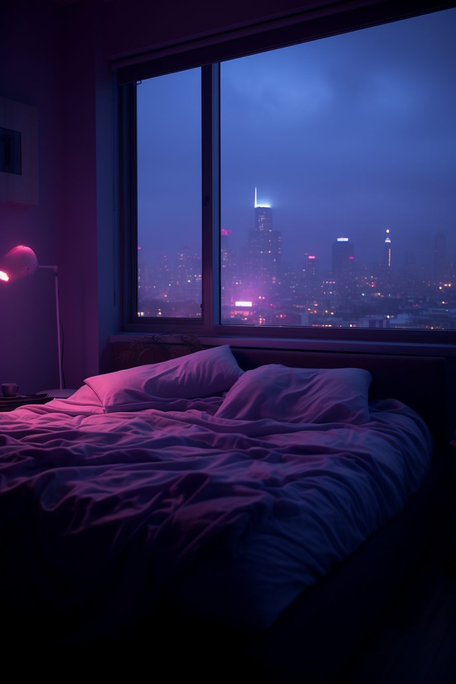 Bedrooms with a Touch of Neon Noir Aesthetics