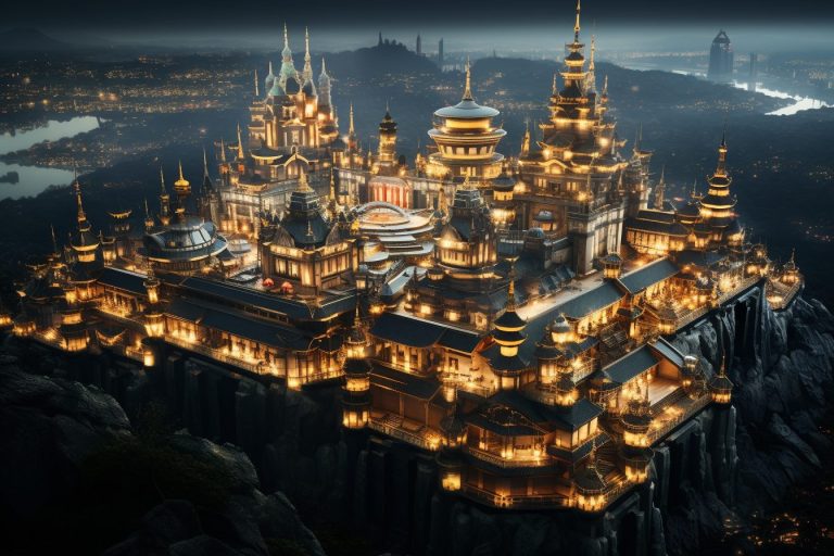 Bright and Colorful Neon Castles of Japan