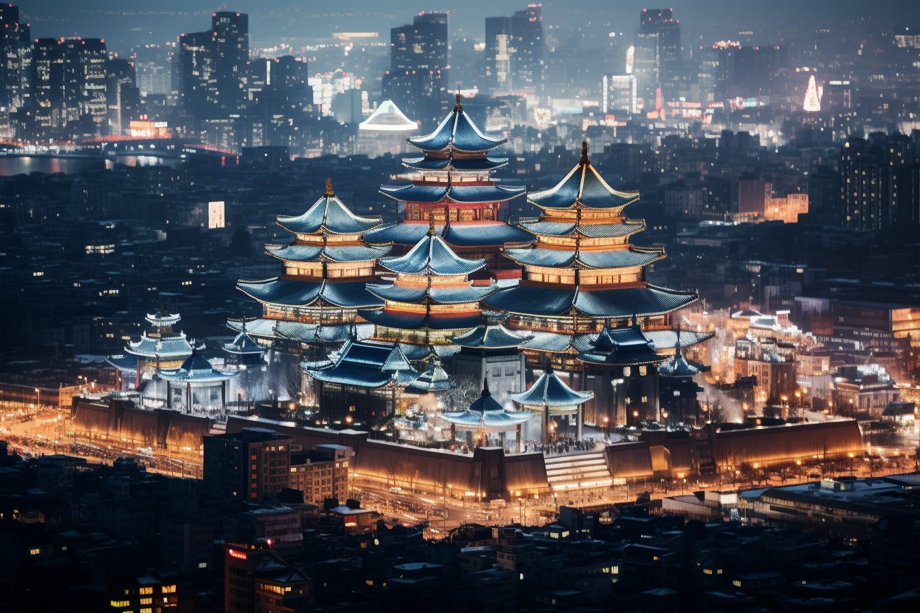 Bright and Colorful Neon Castles of Japan