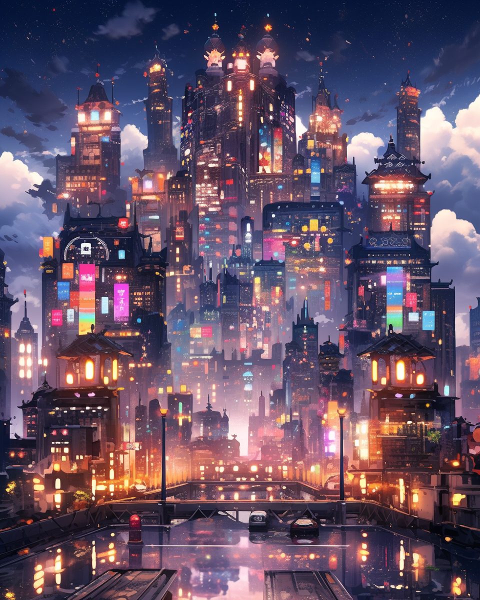 Bright and Colorful Neon Castles of Japan