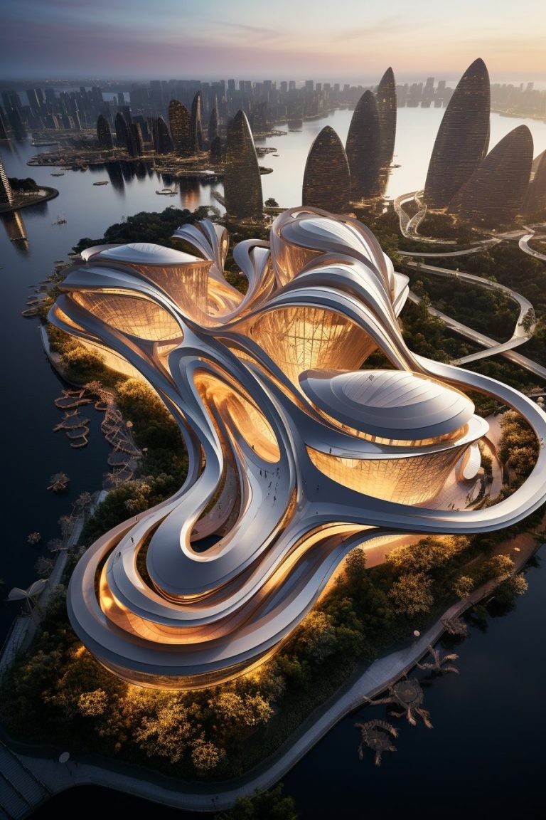 Futuristic Buildings with Beautiful Landscapes