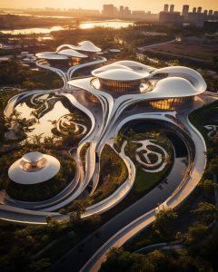 Futuristic Buildings with Beautiful Landscapes