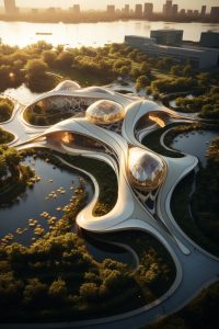 Futuristic Buildings with Beautiful Landscapes