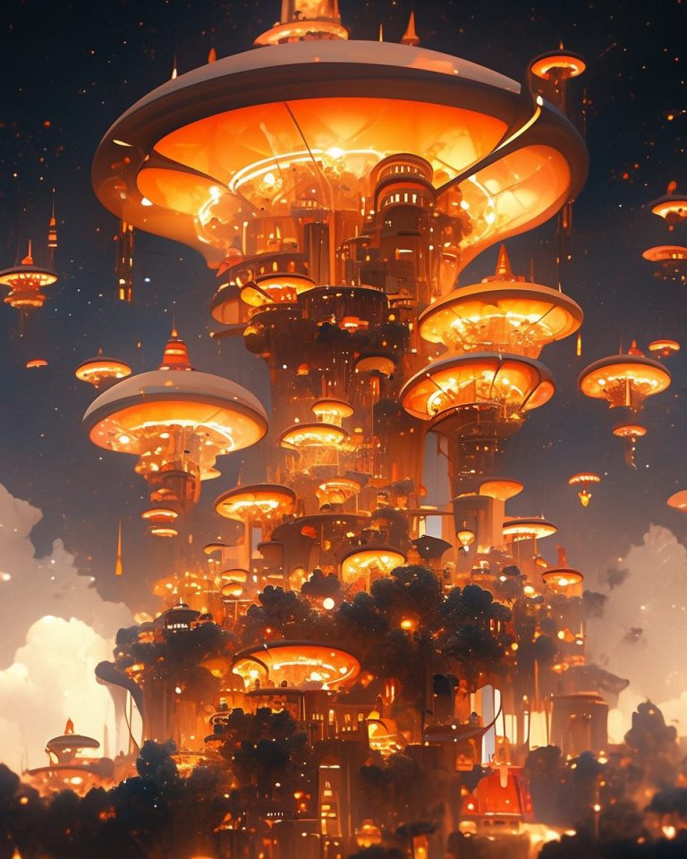 Futuristic Cities with Towering Vertical Structures