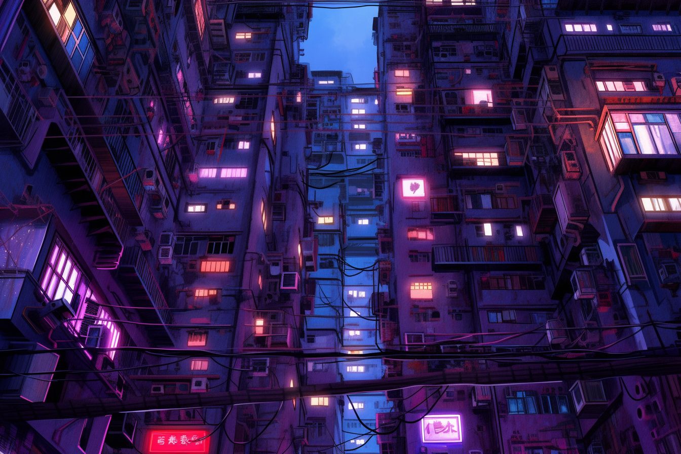 The Apartment Buildings of Cyberpunk City