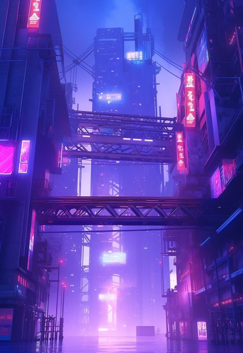 The City with Cyberpunk and Neon Noir Vibes